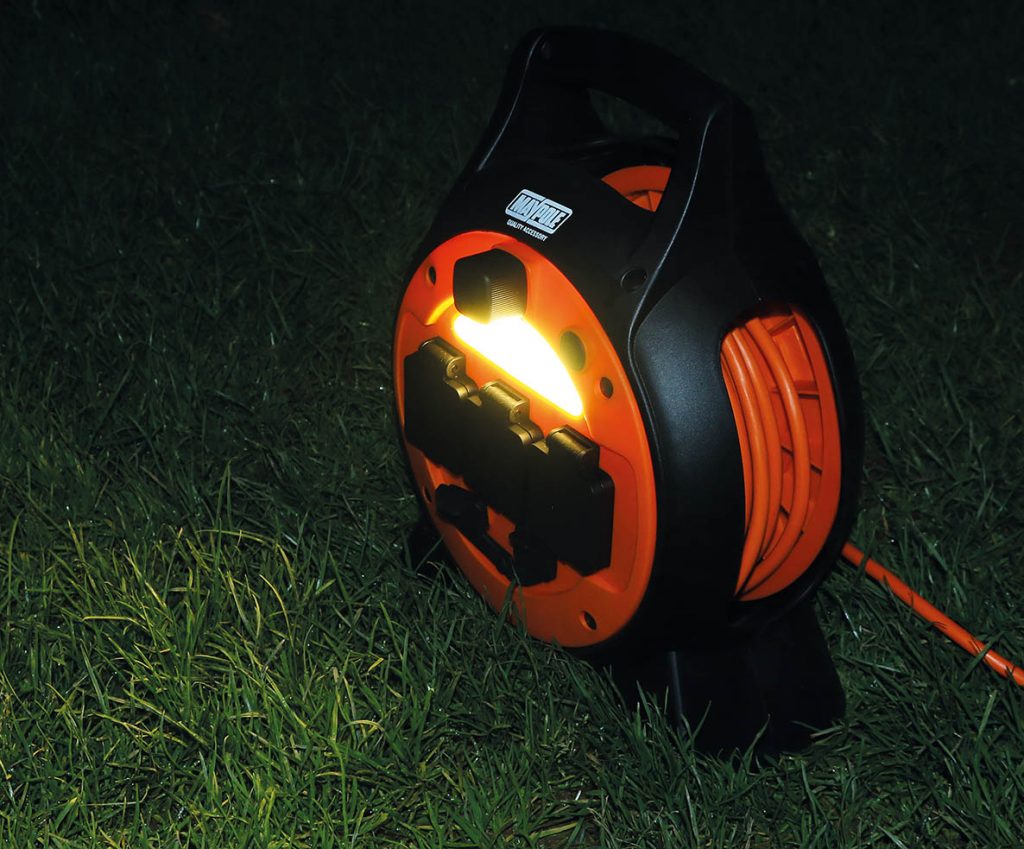 MP3767 15M Roller Mobile Mains Power Unit with LED Light - Maypole
