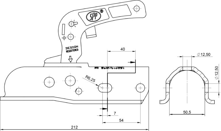 MP1945 1700Kg Pressed Steel 50mm Coupling - Maypole
