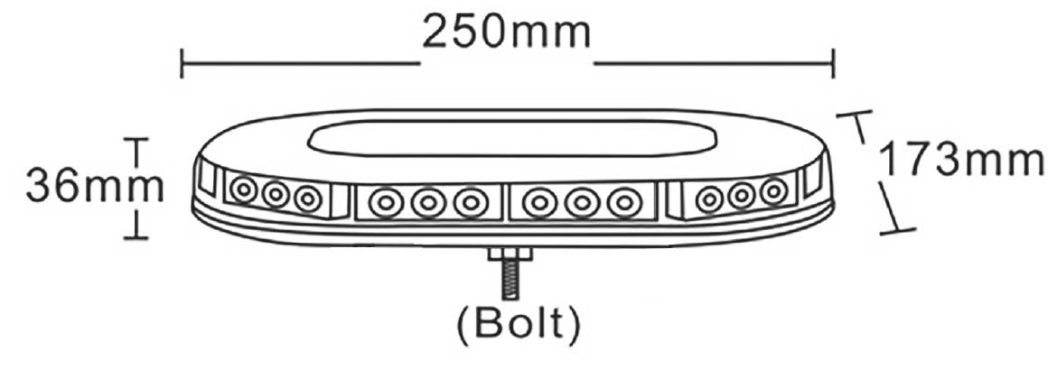 MP4095 12/24V 250mm Bolt On LED Mini Beacon Light Bar - Maypole