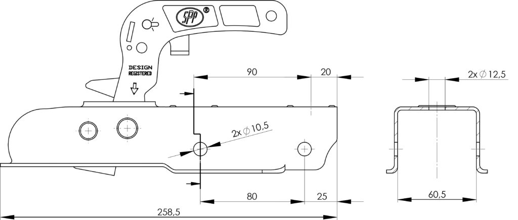 MP71503 Pressed Steel 60mm Coupling - Maypole