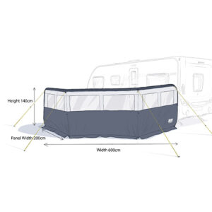 MP9526 3 Panel Inflatable Windbreak (Single Point Inflation) - Maypole